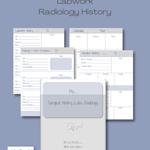 Printable Surgical History | Medical Planner | Lab Work Log | Medical ...