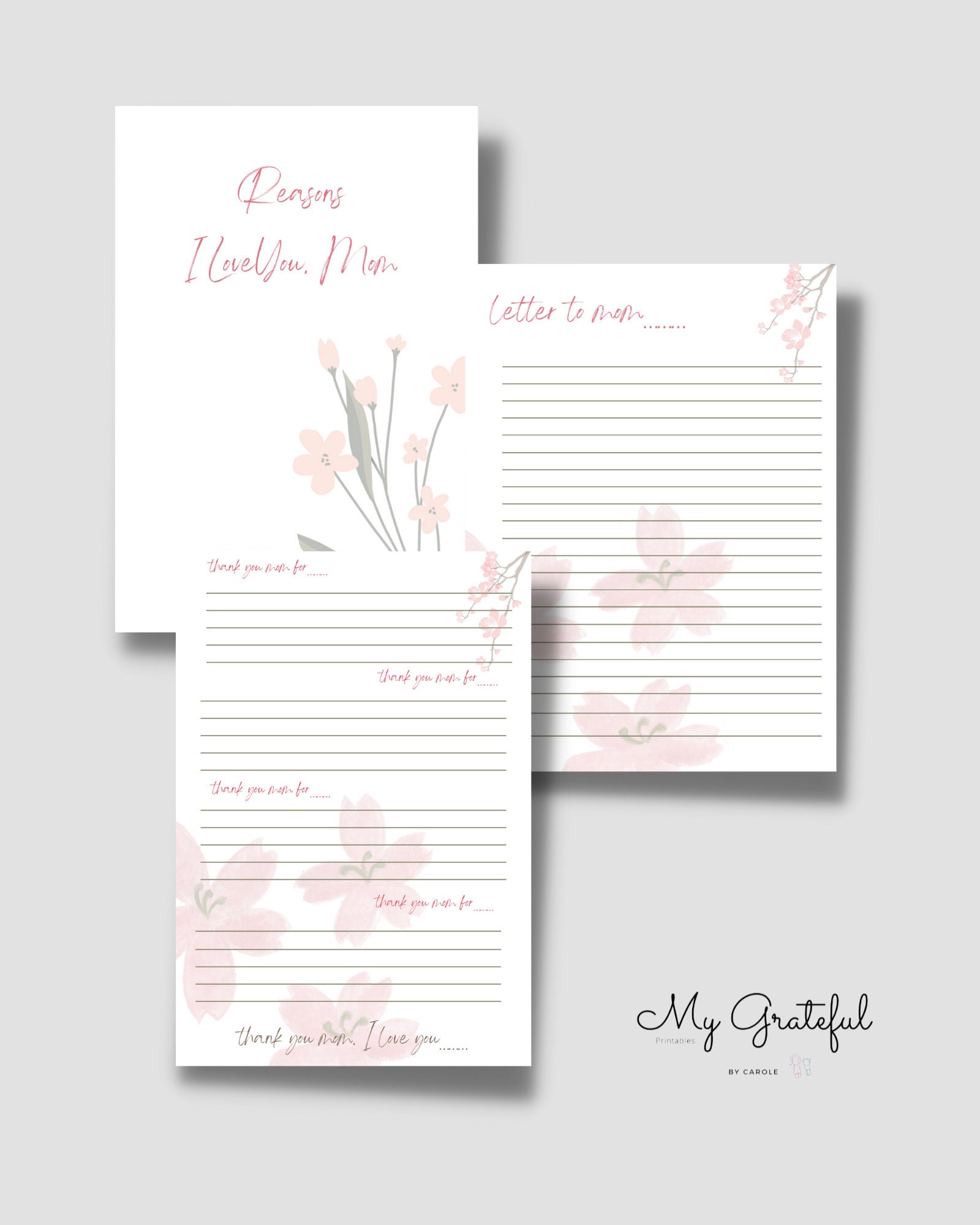 Printable Mothers Day Gift | Mother's Journal | I Love You | Thank You ...