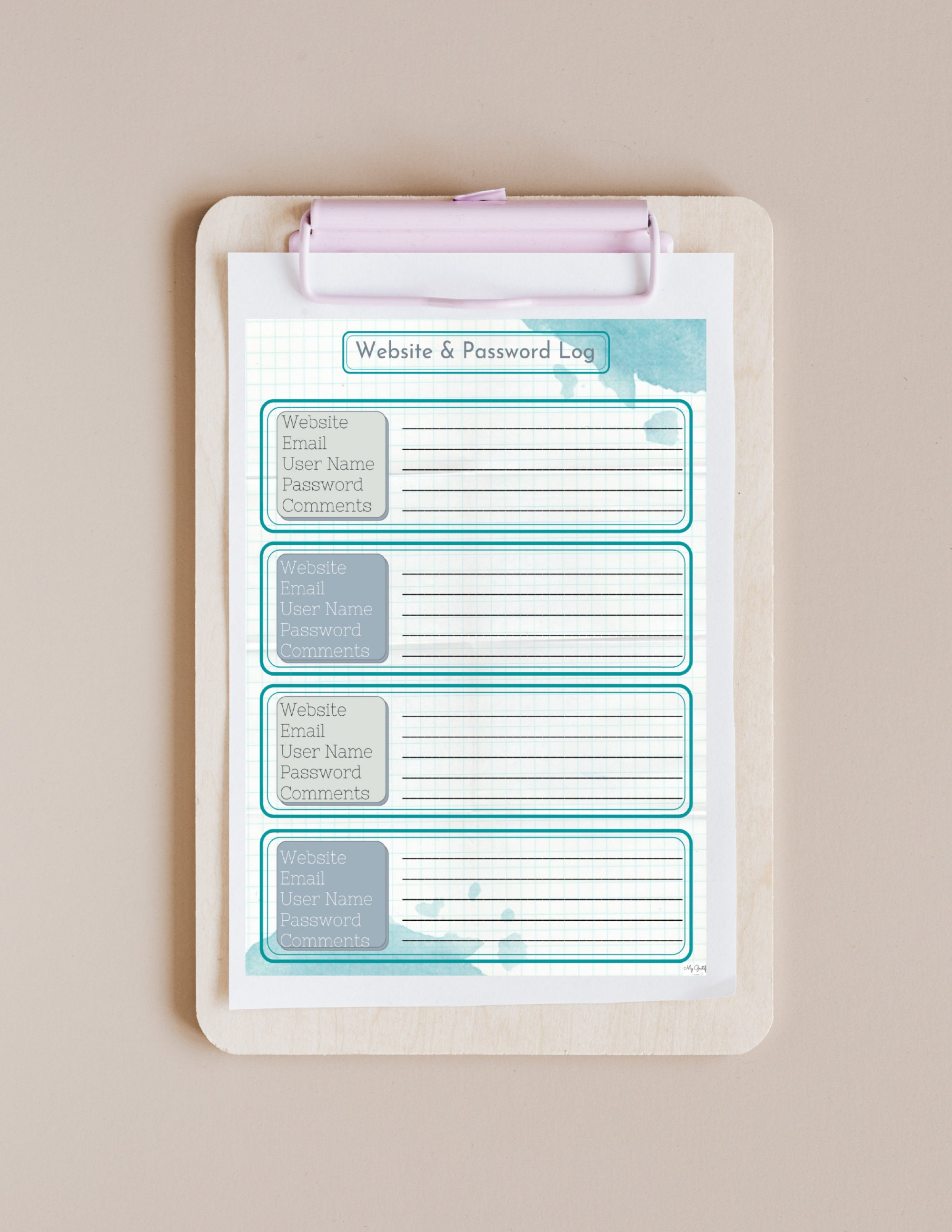 Password Keeper Printable | Track Your Passwords | Log | Passcode ...