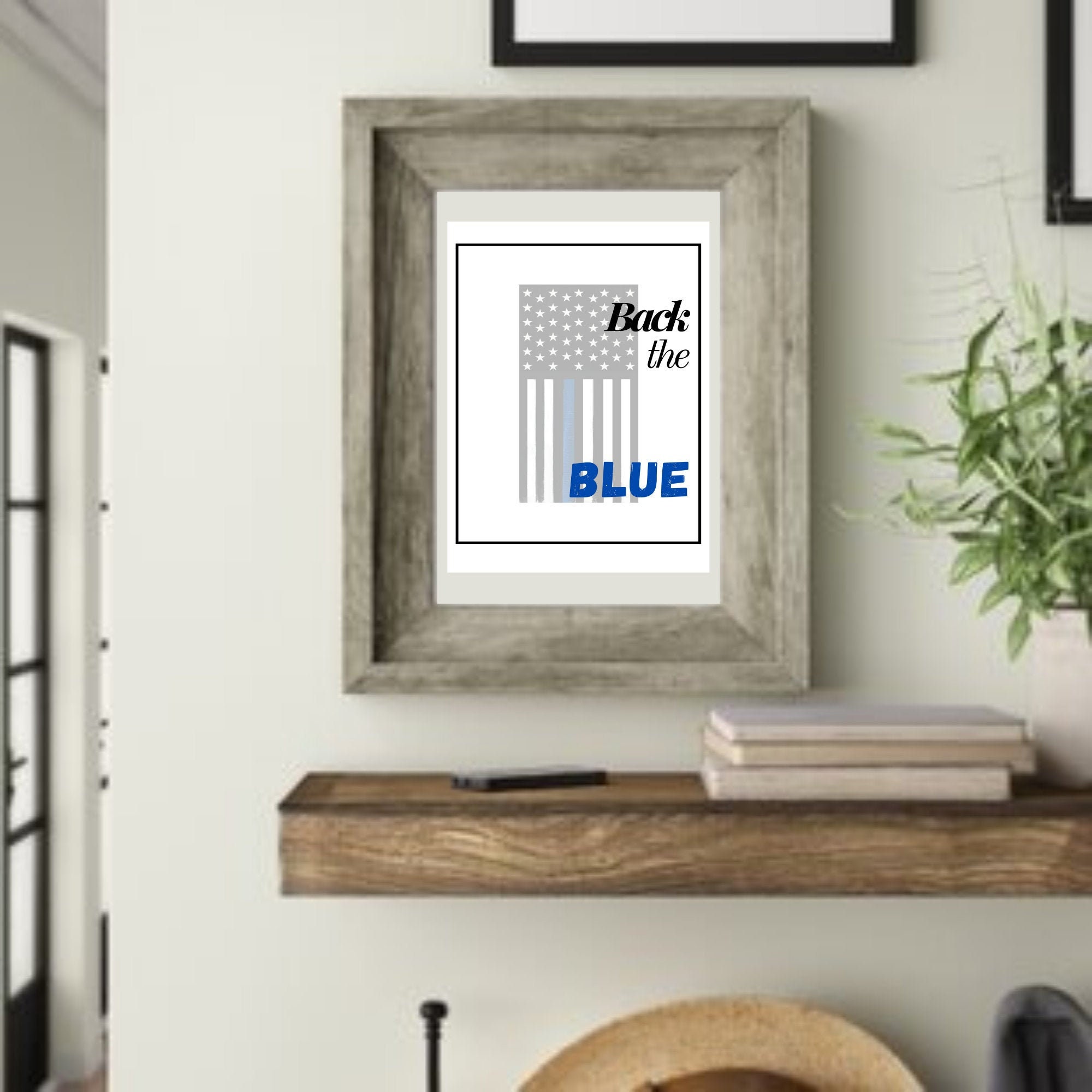 Thin Blue Line Print USA Flag Printable Thin Blue Line - Etsy