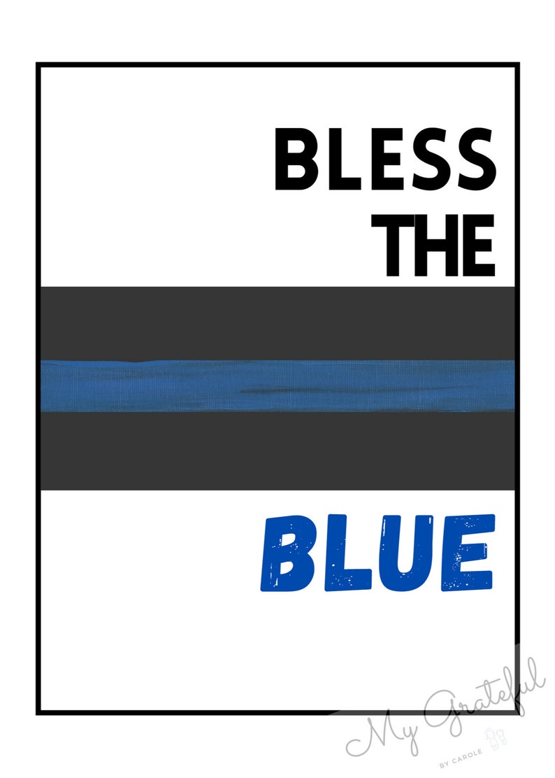 Thin Blue Line Printable USA Flag Printable Thin Blue Line - Etsy