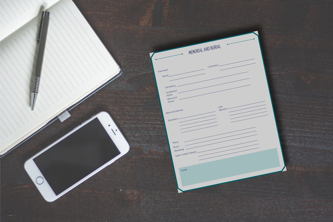 End of Life Planner Printable Final Wishes Organizer Emergency Planner ...