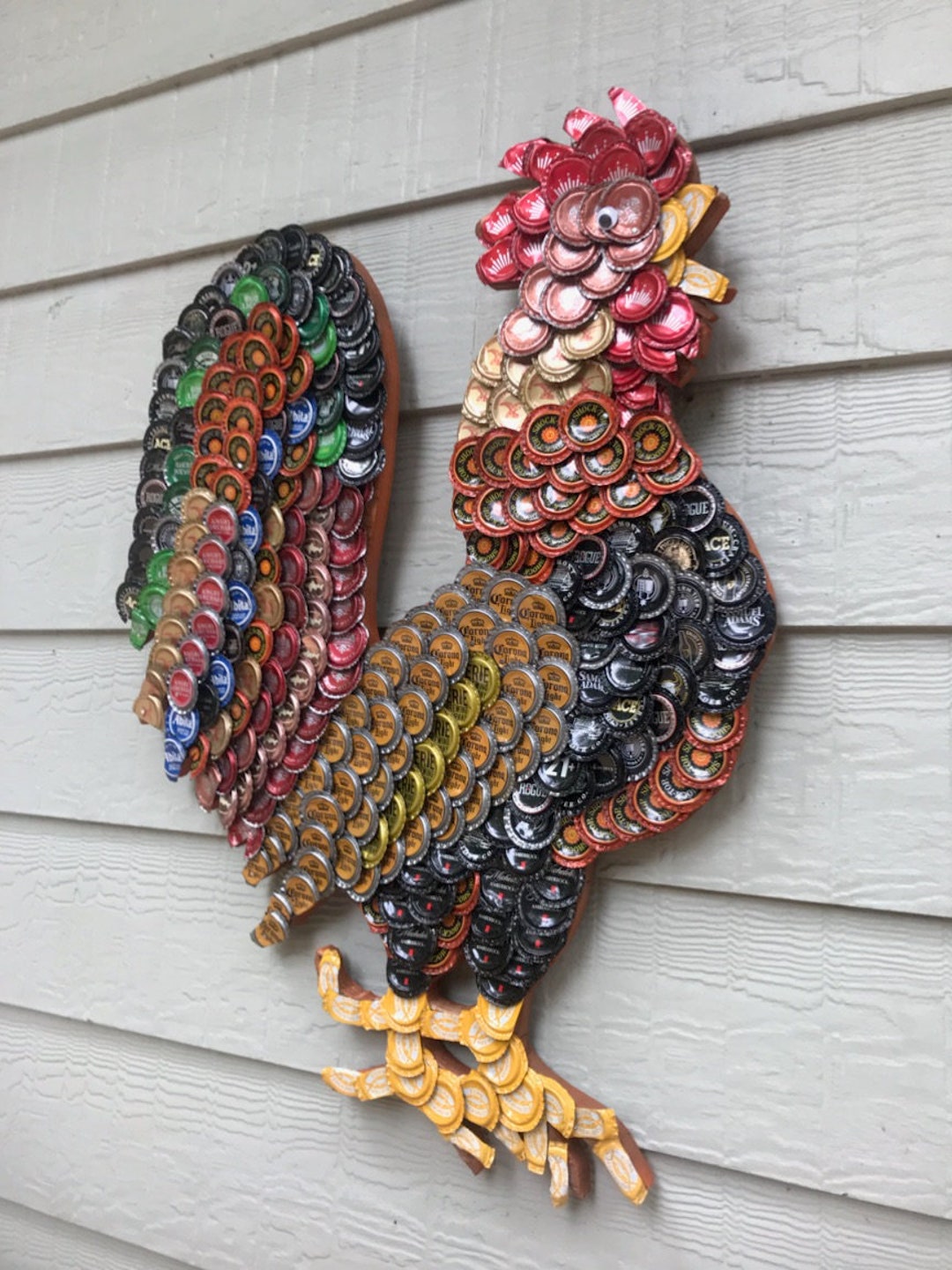 Bottle Cap Art - Farm Rooster No. 1, Farm Series - Etsy