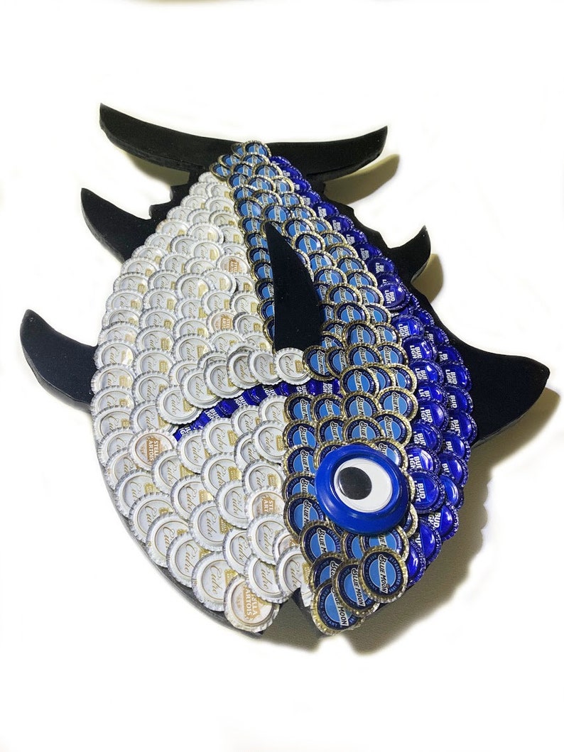 Bottle Cap Art Computer Fish - Etsy