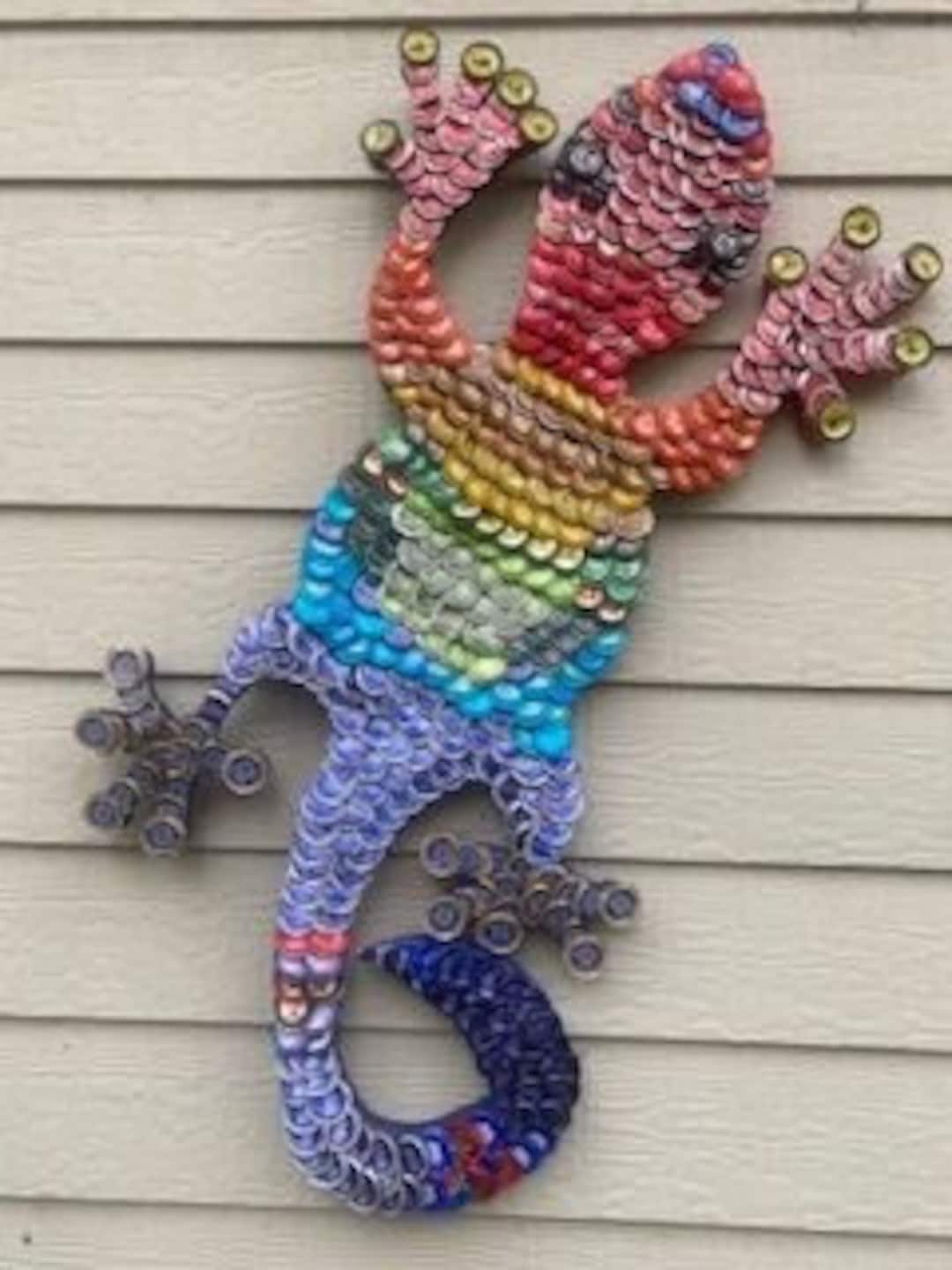 Bottle Cap Art - Eclectic Gecko - Etsy