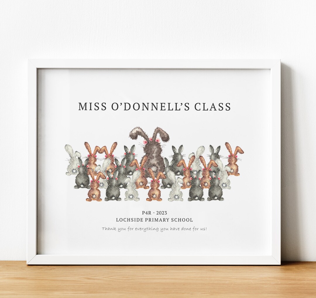 Personalised School Class Print Thank You Gift for Teacher, Teacher ...
