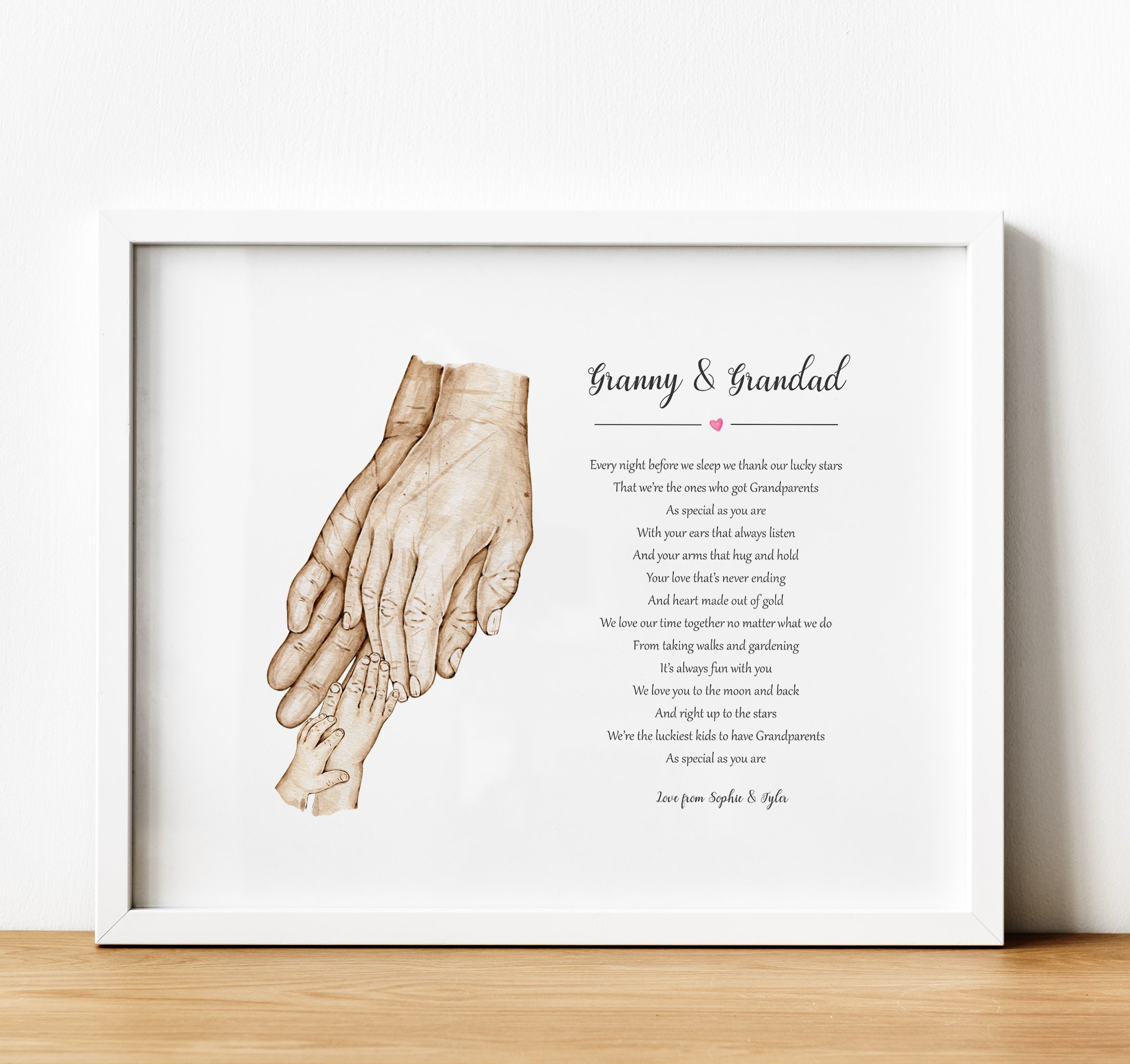 Personalised Grandparents Poem Print Custom Poem Print Gift - Etsy