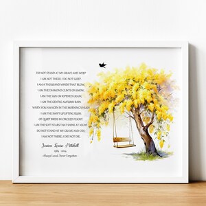 Personalised Condolence Gift, Custom Poem Print Sympathy Gift Loss of ...