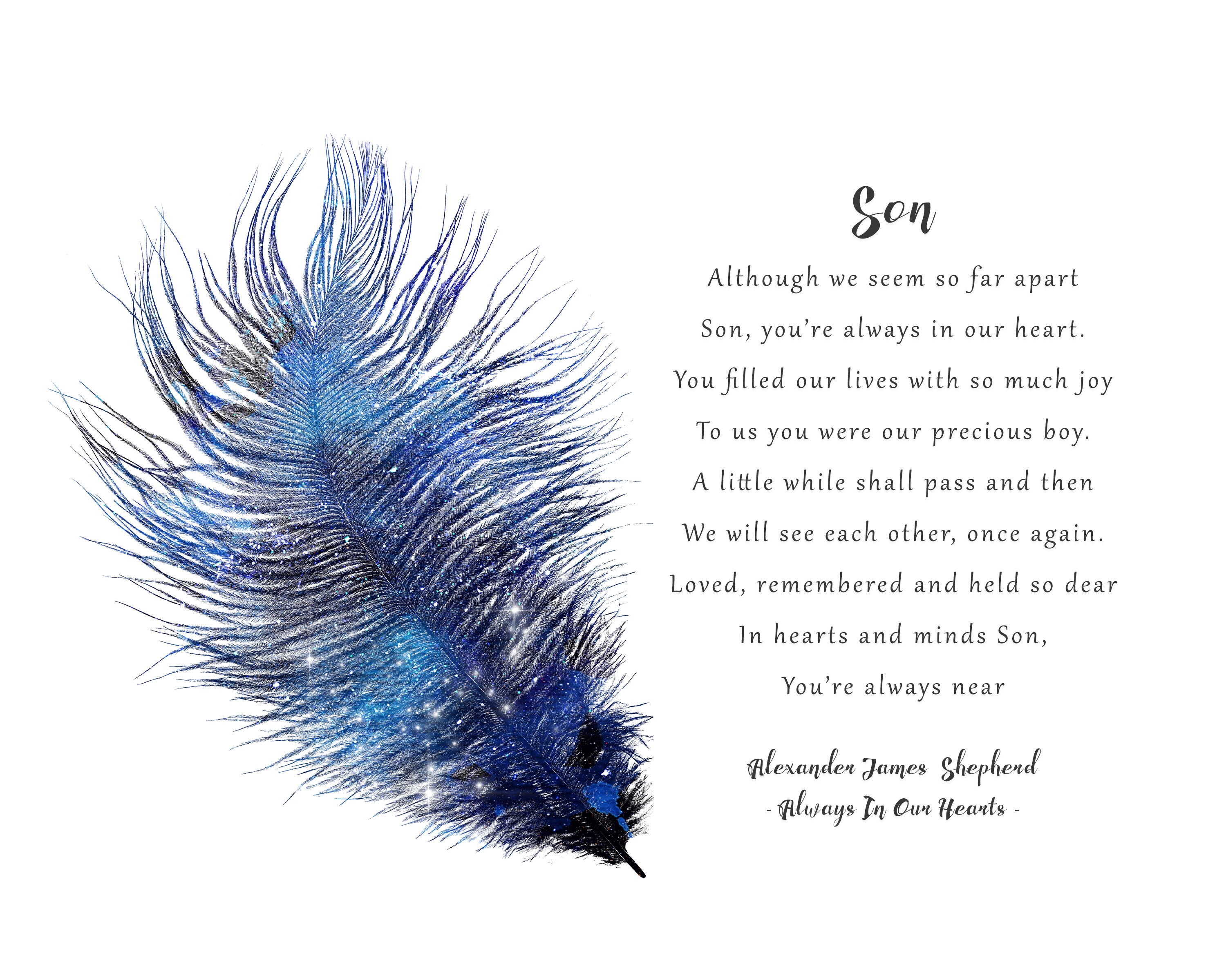 Personalised Feather Poem Print Bereavement Gift Memorial - Etsy UK