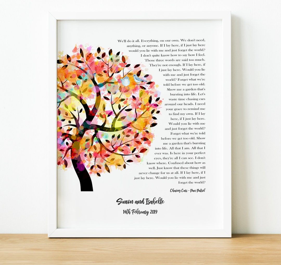 Personalised Wedding Vows Art Unique Wedding Gift for Couple, First ...