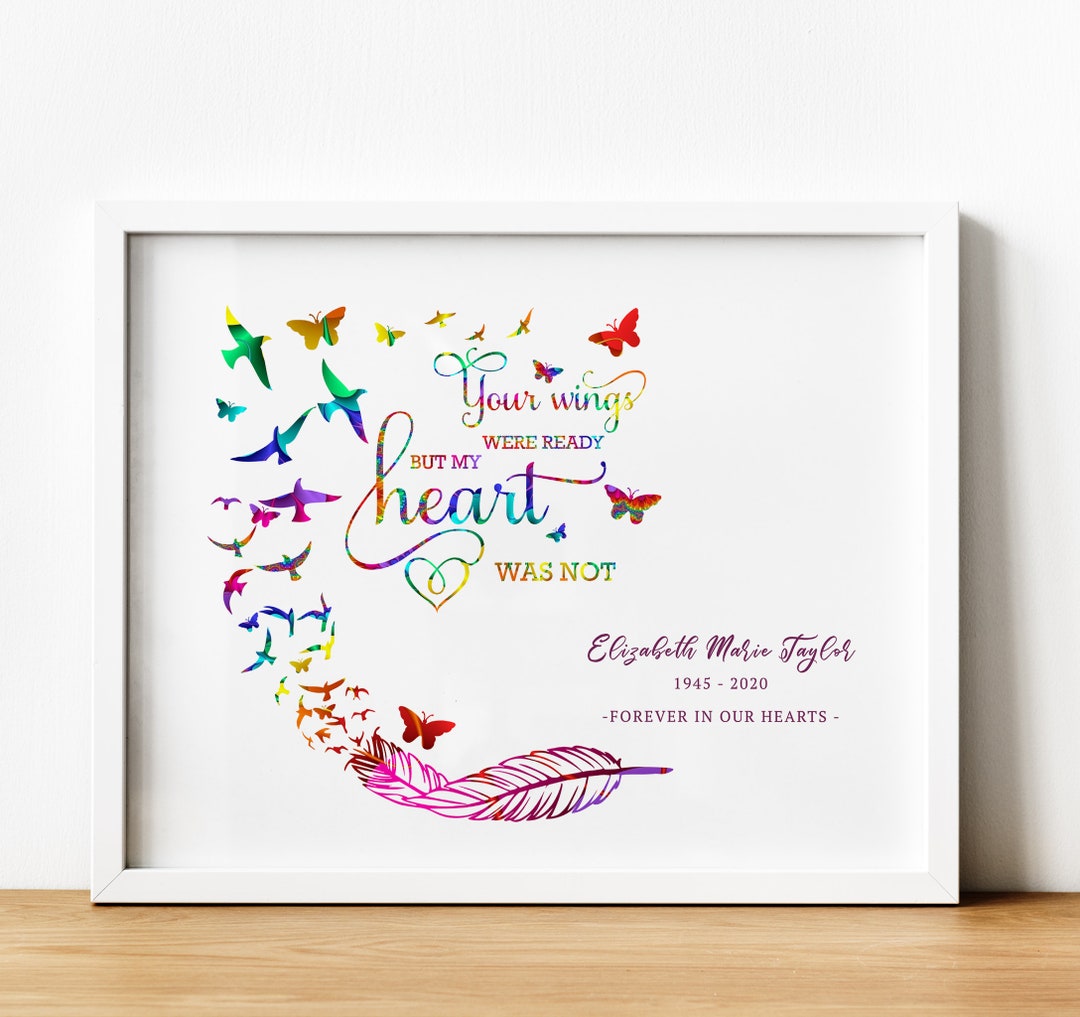 Personalised Feather Poem Print Bereavement Gift, Memorial Gift ...