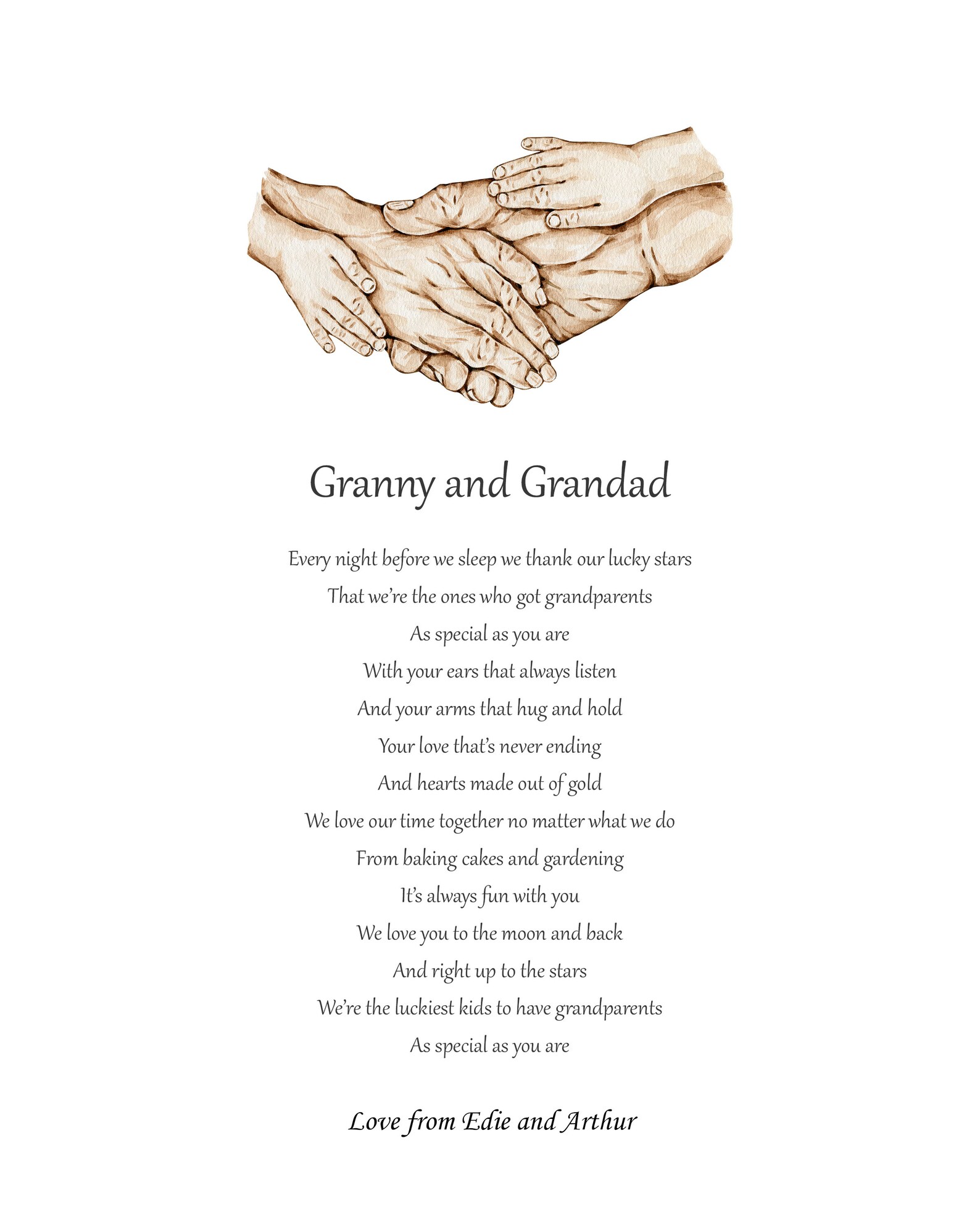 Personalised Grandparents Poem Print Custom Poem Print Gift - Etsy UK