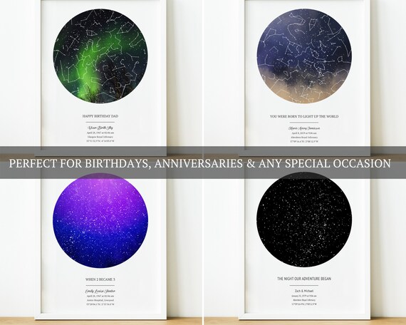 Art & Collectibles Digital Prints Birthday Star Map The Stars On The ...