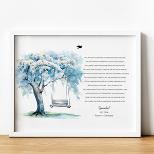 Personalised Condolence Gift, Custom Poem Print Sympathy Gift Loss of ...