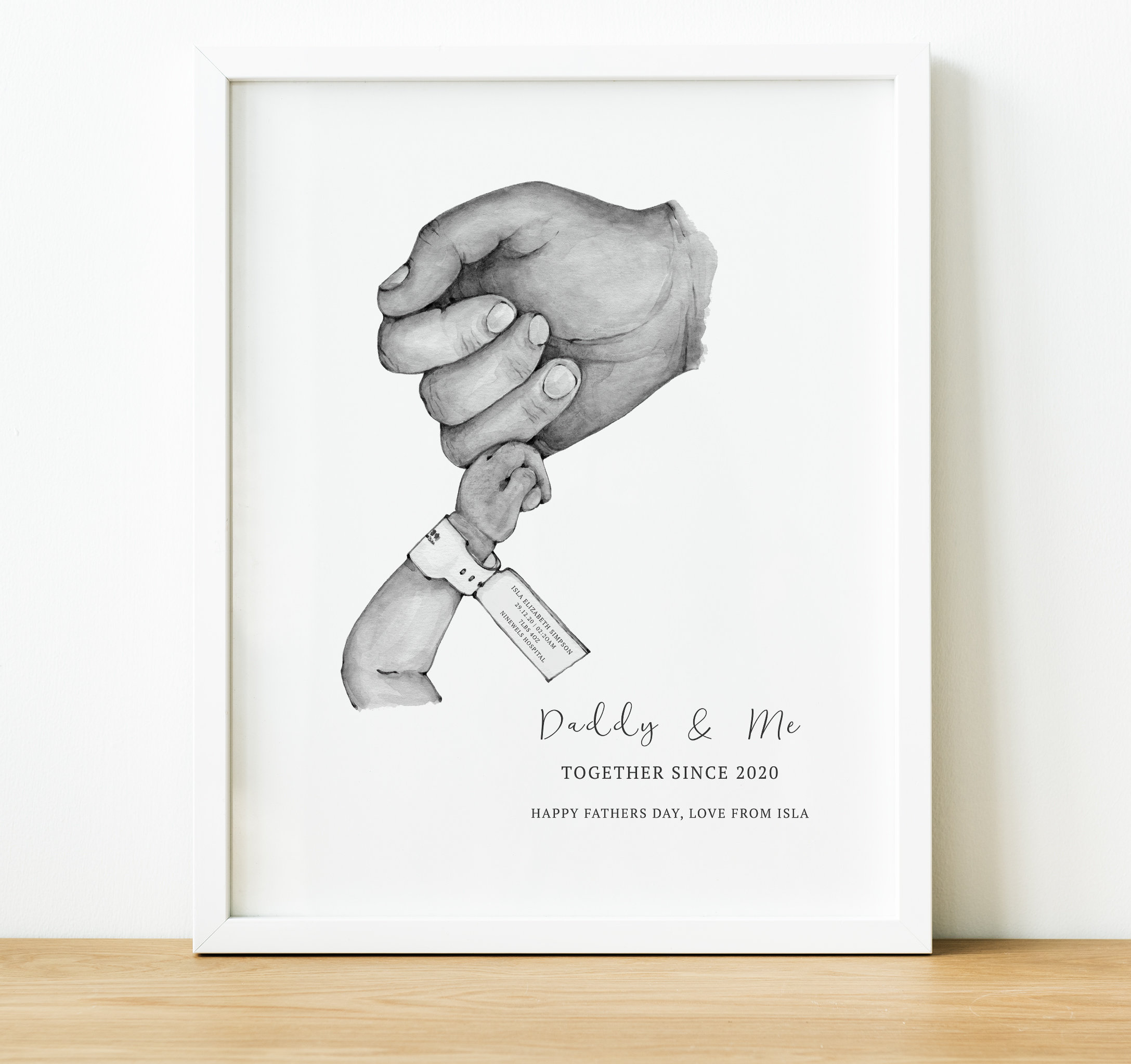 Daddy And Baby Hand Drawing