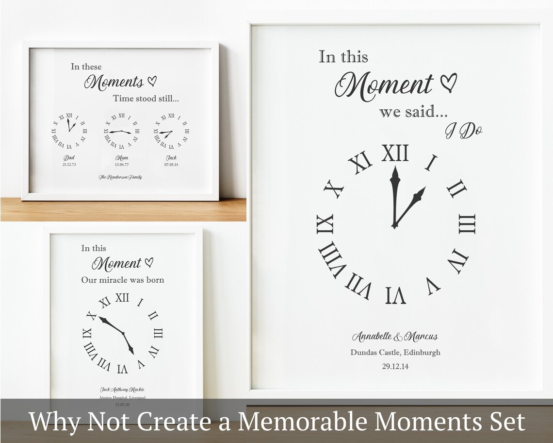 Personalised Family Tree Print in These Moments Time Stood | Etsy
