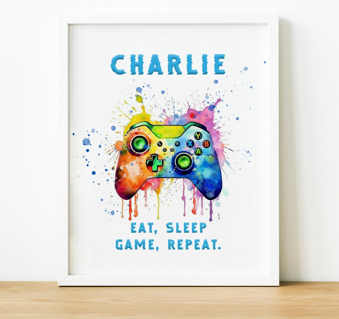 Personalised Gaming Poster - Gamer Prints for Teen Girl Room Decor ...