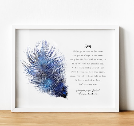 Personalised Feather Poem Print Bereavement Gift Memorial - Etsy UK