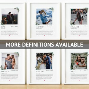 Personalised Engaged Definition & Photo Print, Engagement Presents for ...