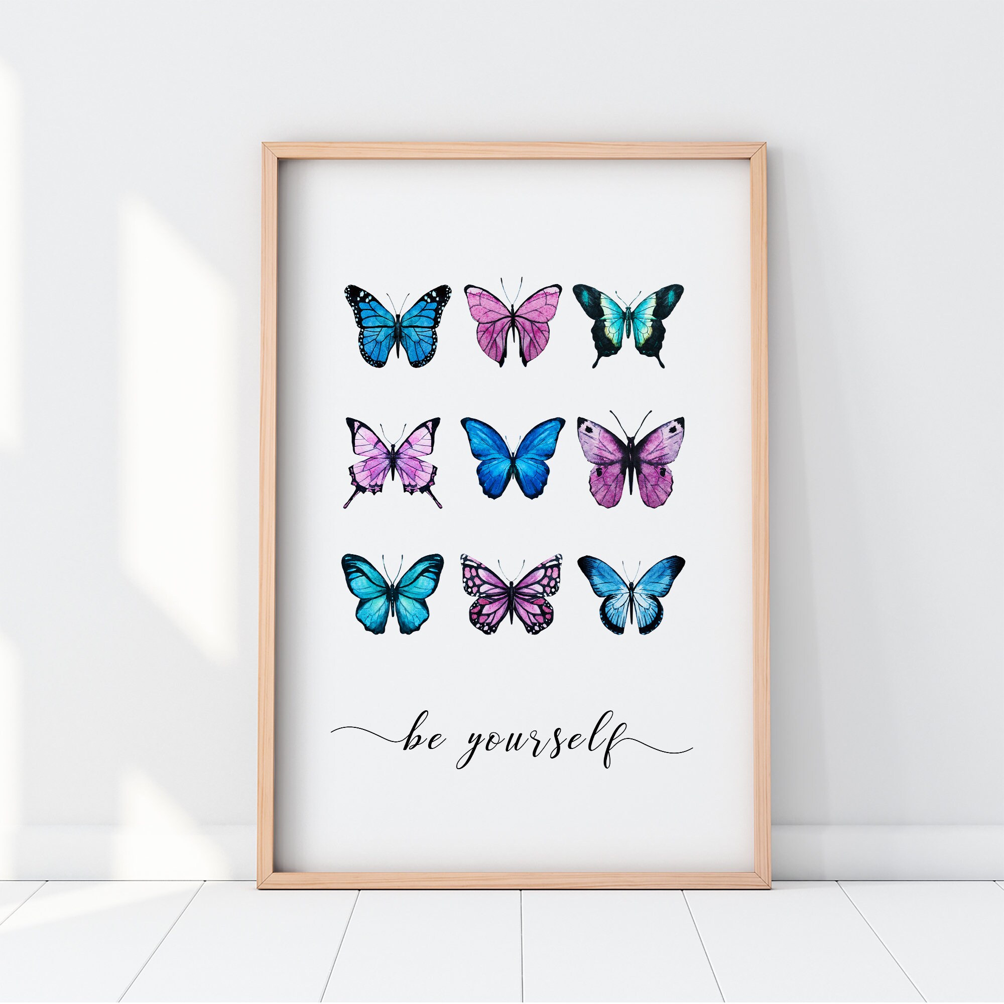 Printable Butterfly Poster Set of 4 Butterfly Art Print | Etsy