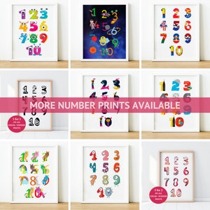 Set of Two Prints: ABC Print & Number Print, Educational Poster for ...
