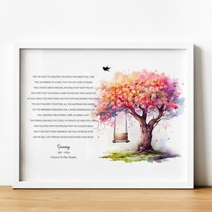 Personalised Condolence Gift, Custom Poem Print Sympathy Gift Loss of ...