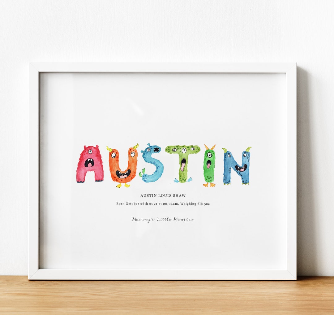 Custom Name Frame With Optional Light up Frame, Personalised Name ...