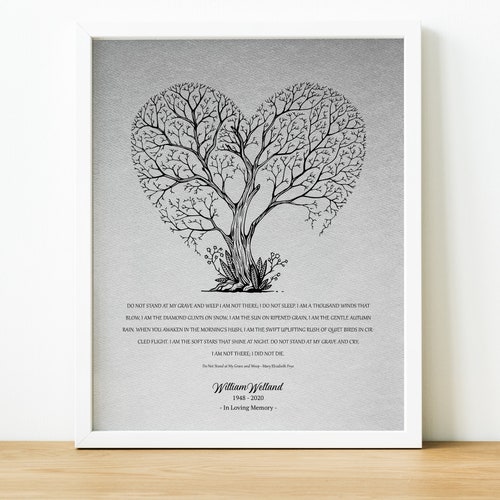 Remembrance Family Tree Grief Grieving Art Print Memorial Loss - Etsy