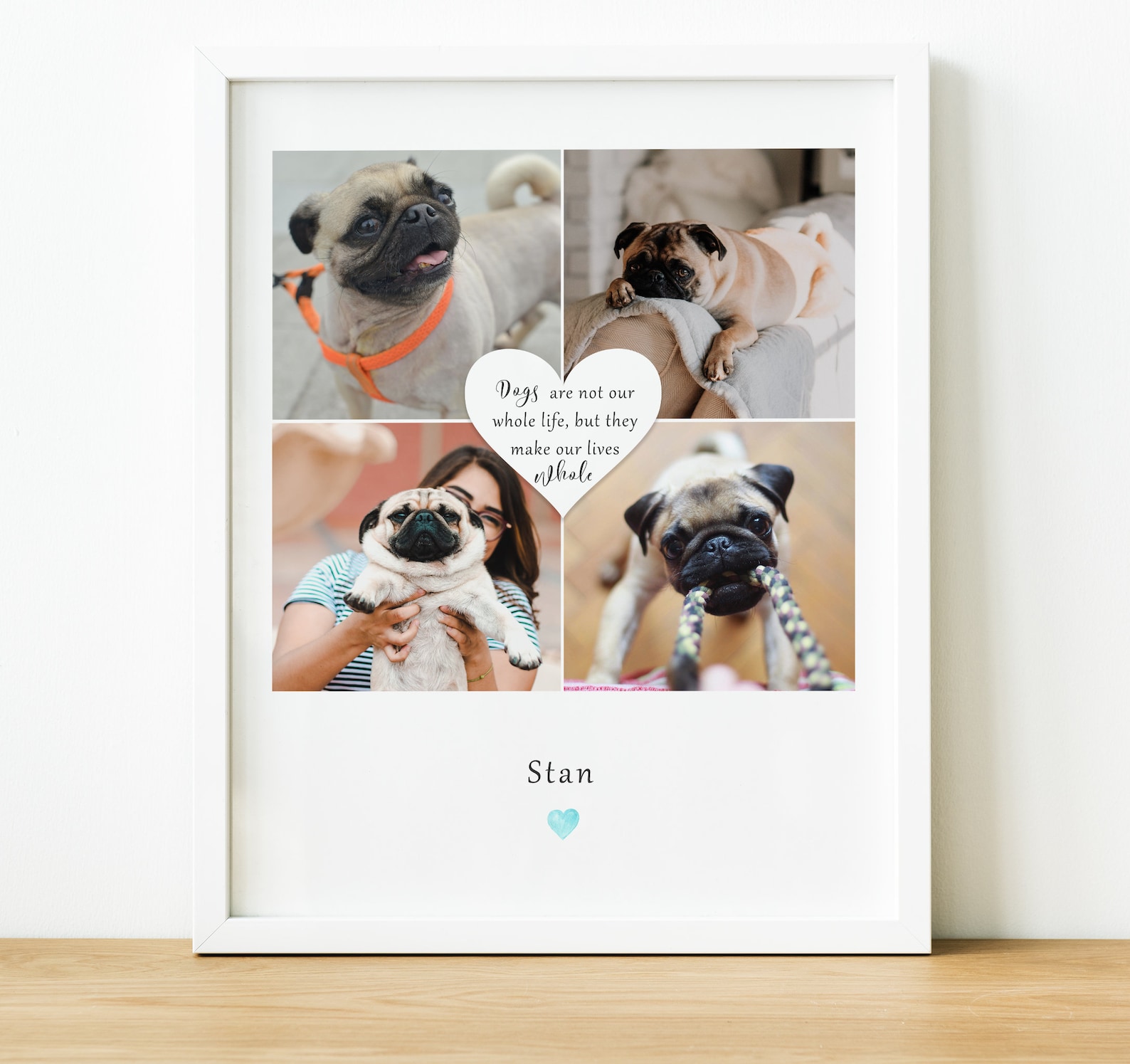 Personalised Pet Collage Wall Art, Unique Photo Gift for Pet Parent ...