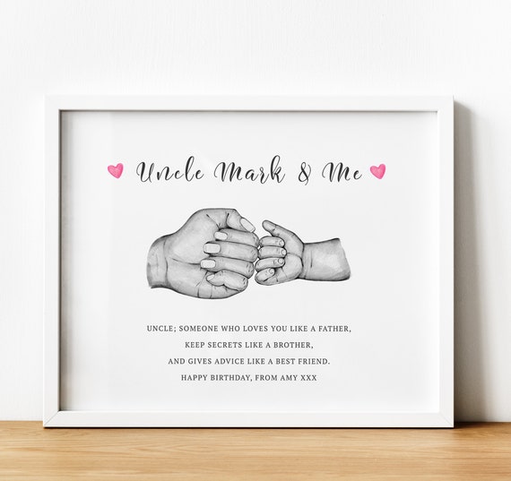 Personalised Uncle & Me Print Hand Illustration Wall Art - Etsy UK