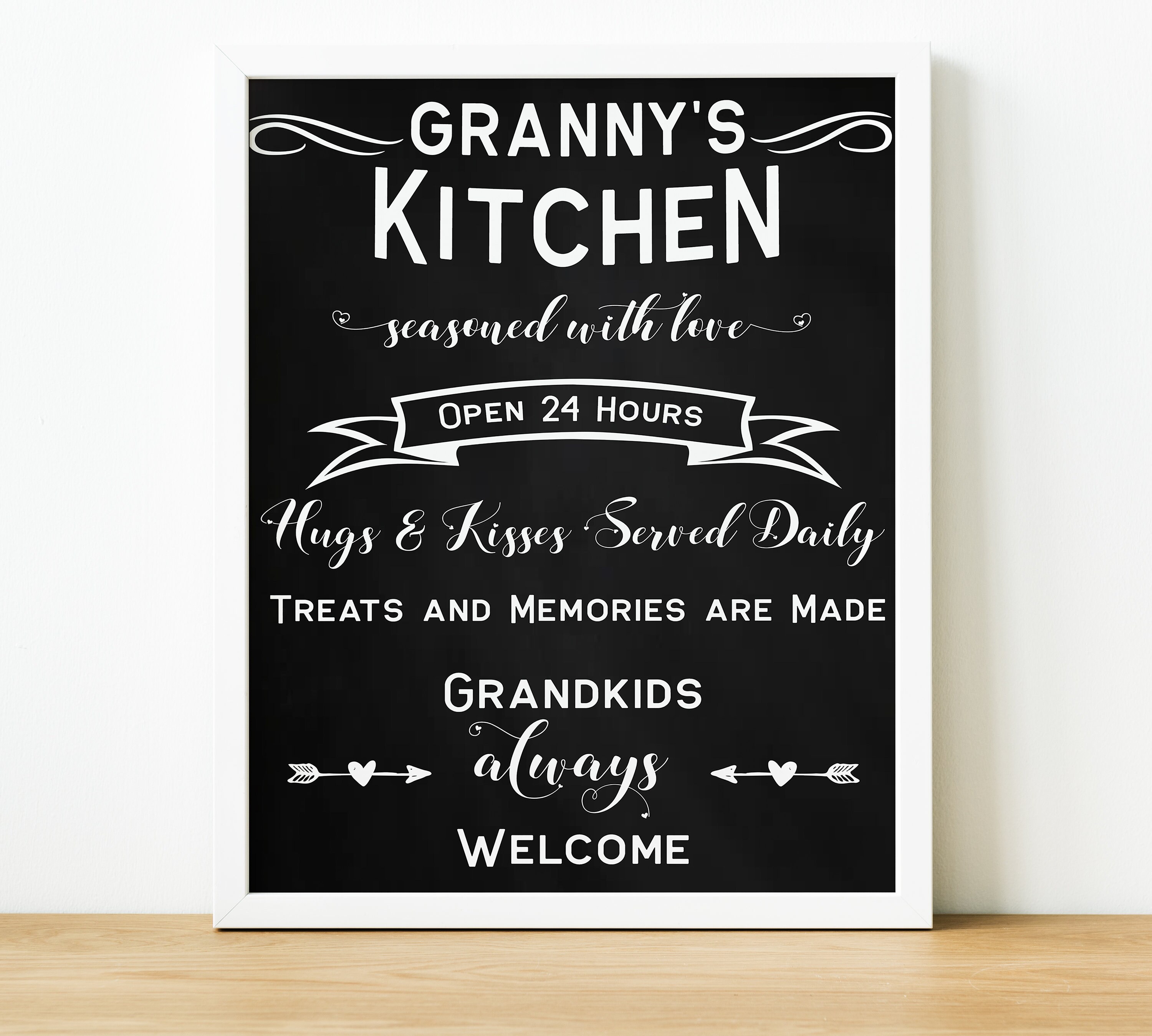 Grandmas Kitchen Sign Grannys Kitchen Rules Quote Print | Etsy