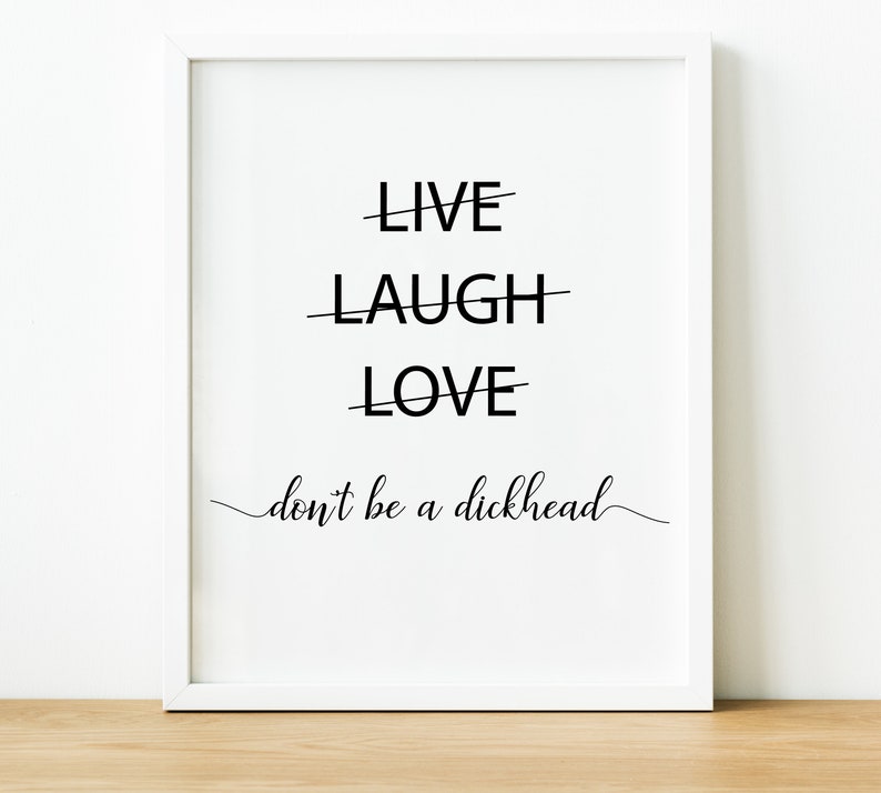 Funny Live Laugh Love Quote Prints Minimalistic Above Bed | Etsy