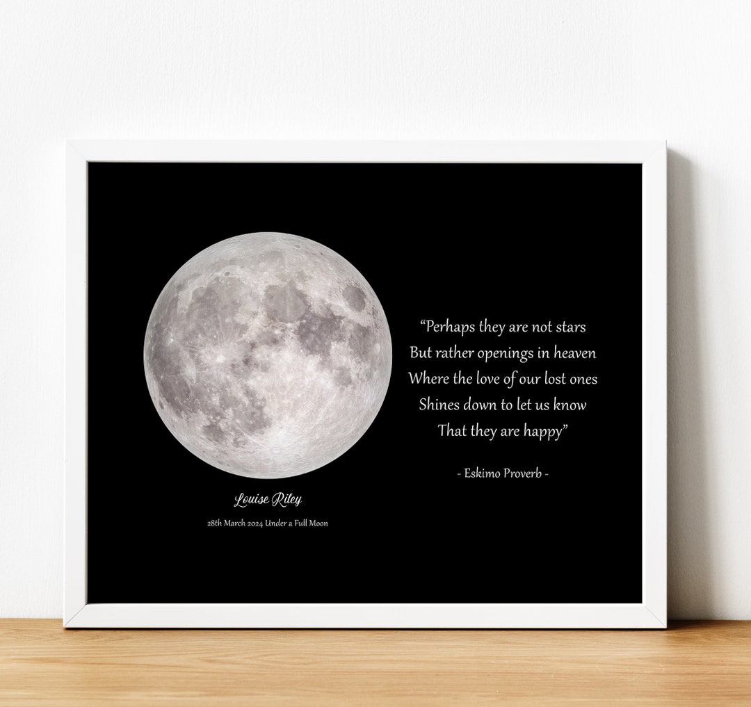 Moon Phase Wall Art and Custom Poem Bereavement Gifts, Memorial Poem ...