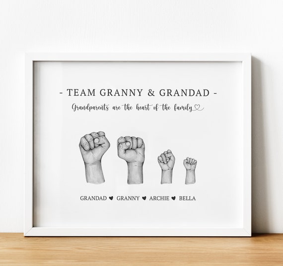 Personalised Fist Bump Family Tree Print Custom Family Hand | Etsy UK