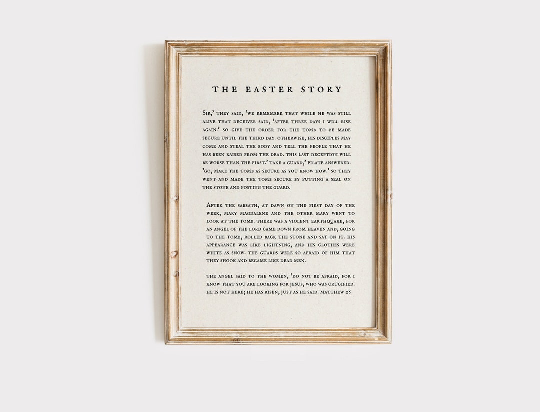 Christian Wall Art, Easter Story, Modern Scripture Decor, Vintage Bible ...