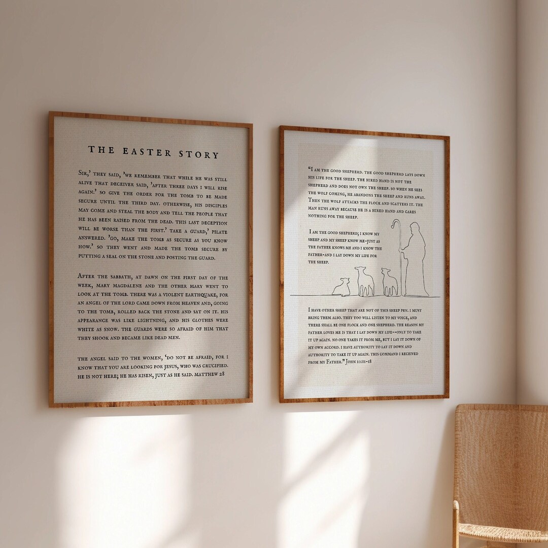 Christian Wall Art, the Easter Story, Easter Decor, Modern Scripture ...