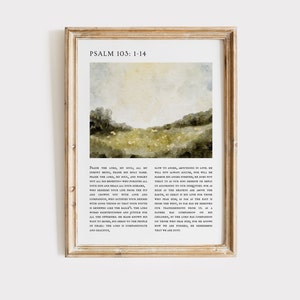 Christian Wall Art, Psalm 103, Modern Scripture Decor, Vintage Bible ...