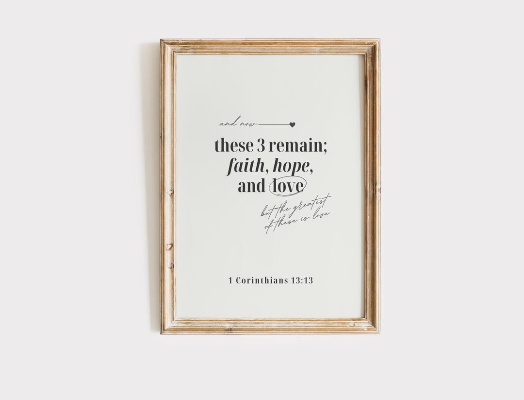 1 Corinthians 13, Printable Scripture Wall Art, Valentines Decor ...