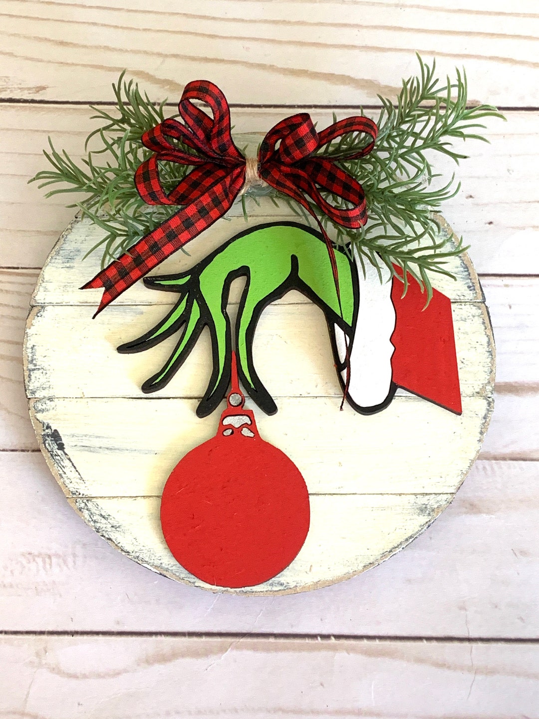 Laser Cut Grinch Inspired Christmas Ornament - Etsy