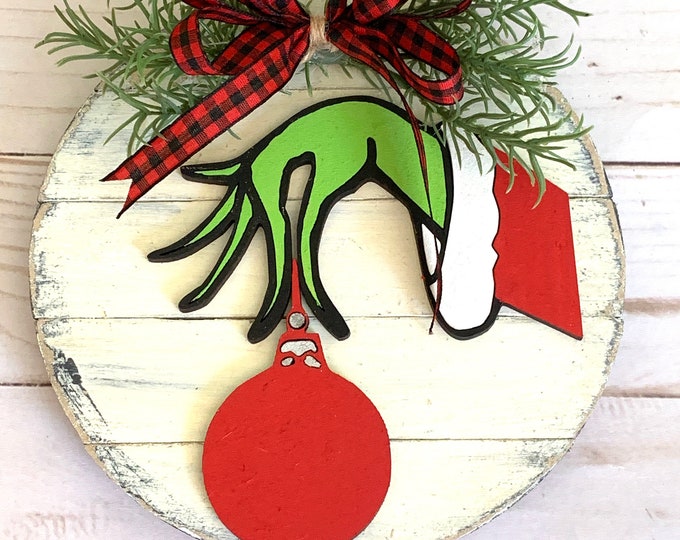Laser Cut Grinch Inspired Christmas Ornament - Etsy