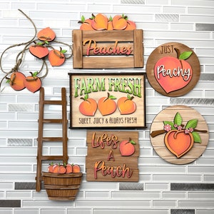 Peach Market Tiered Tray Mini Signs - Etsy