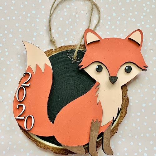 Wood Fox Ornament Wood Cut Fox Decoration Red Fox Ornament - Etsy