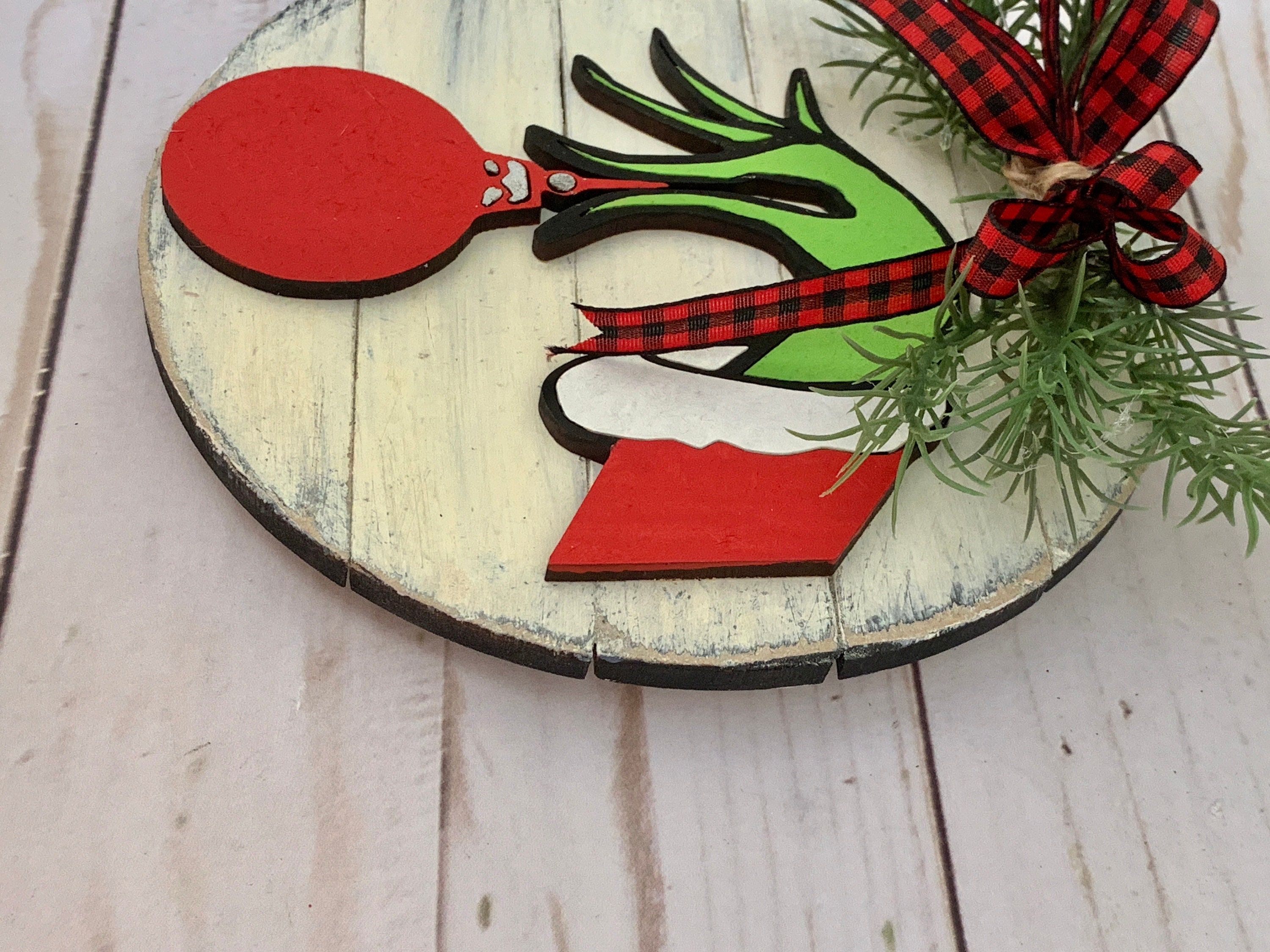 Laser Cut Grinch Inspired Christmas Ornament - Etsy
