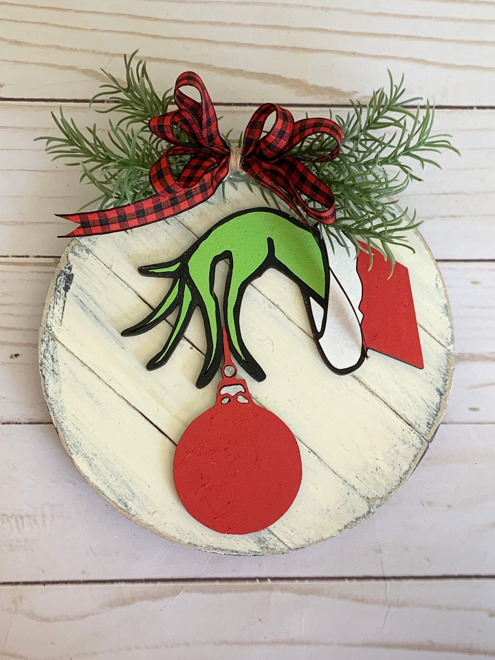 Laser Cut Grinch Inspired Christmas Ornament - Etsy