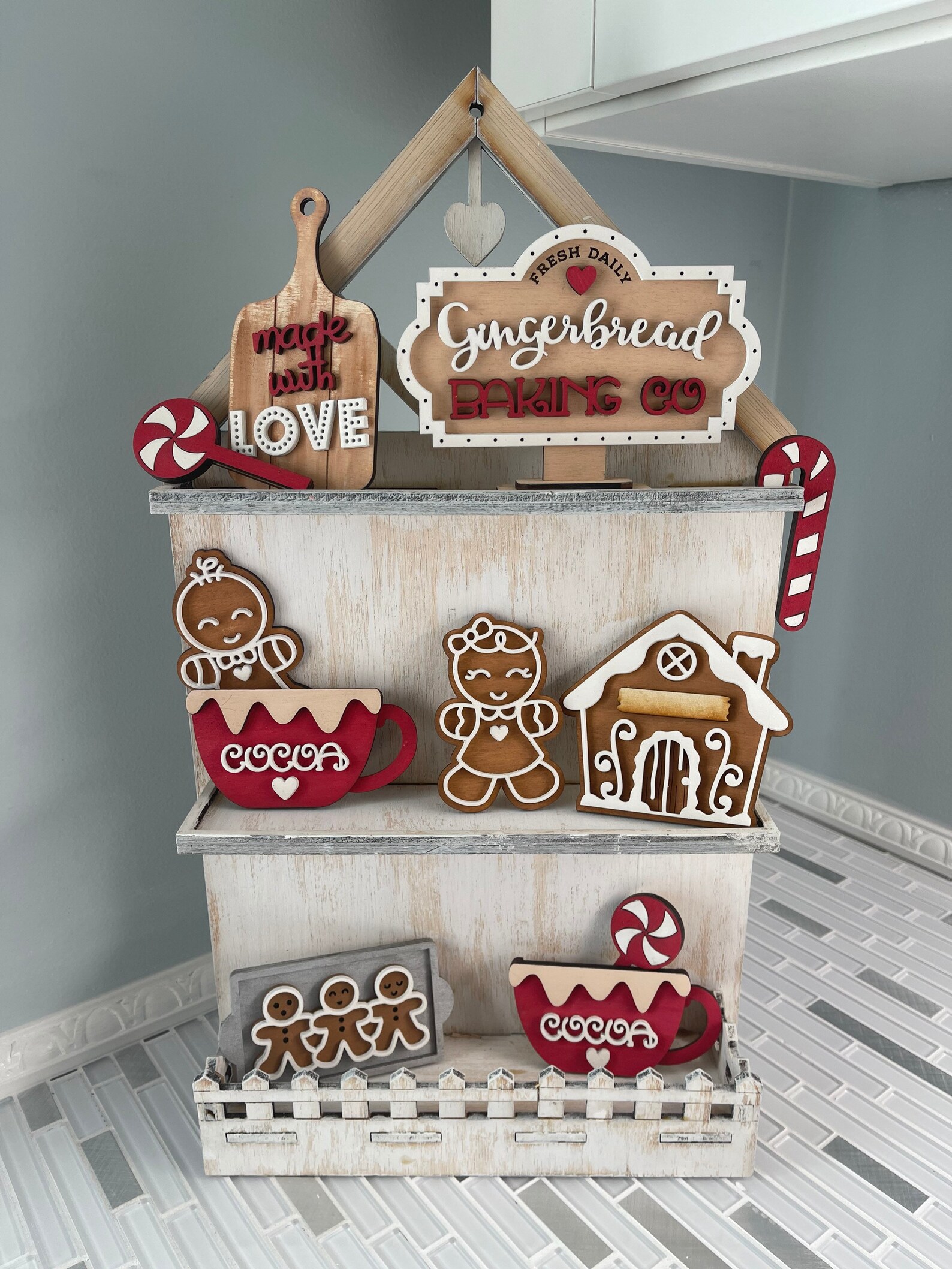 Gingerbread Tiered Tray Decor - Etsy