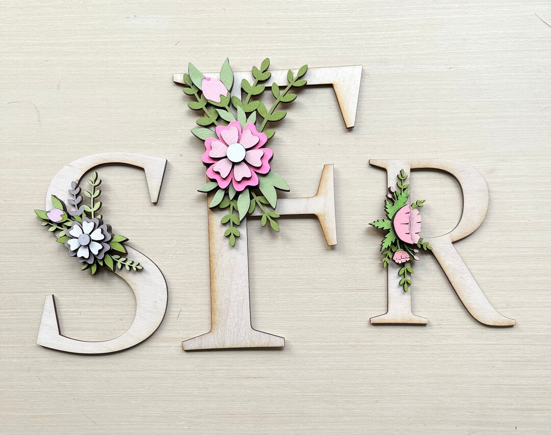 Floral 3D Alphabet Letters - Etsy