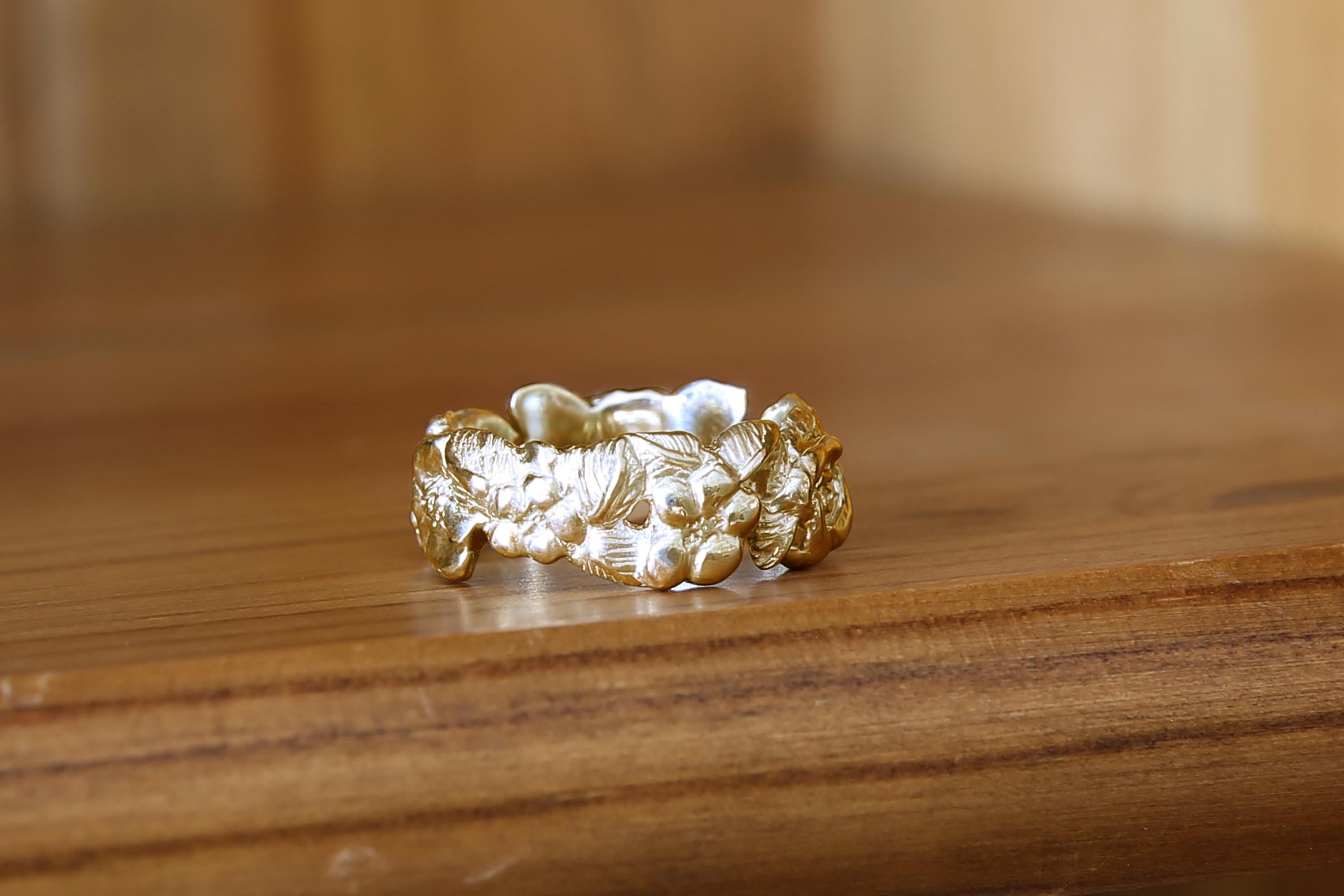 Wildflower Ring Hand Sculpted Art Nouveau Ring Rose Ring Wedding Band ...