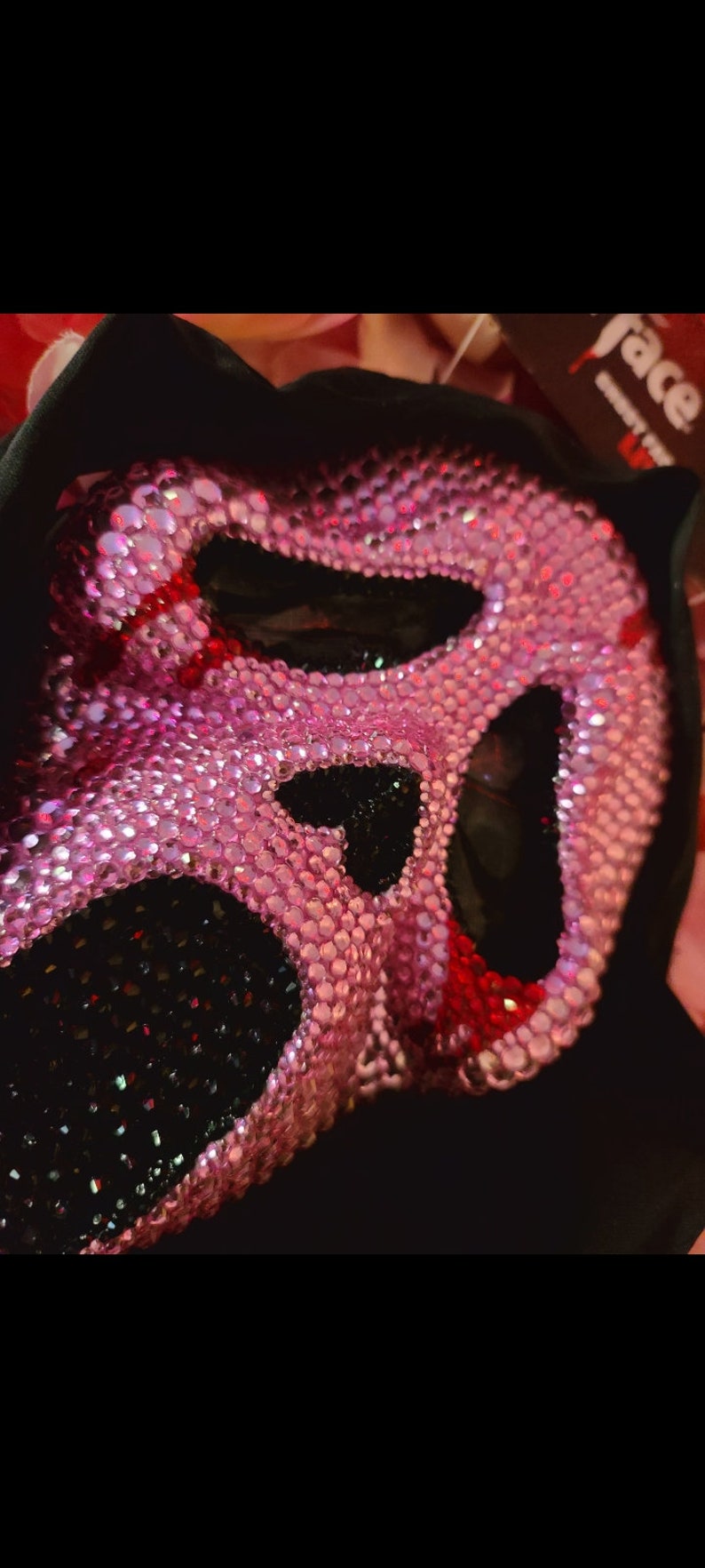 Blinged Out Pink Ghostface Mask With Rhinestones - Etsy