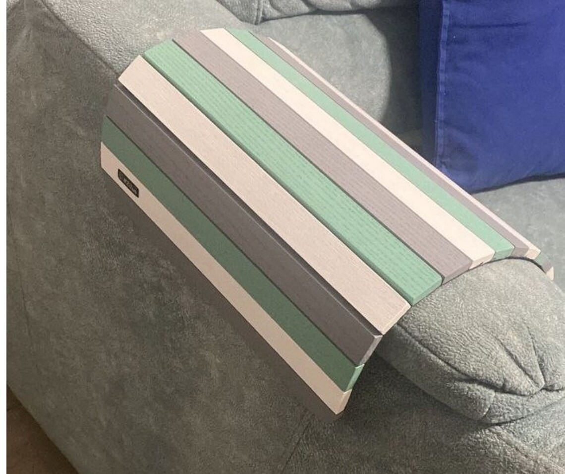 Arm Chair Tray Table Graywhitegreen ,flexible Armrest Organizer, Coffee ...