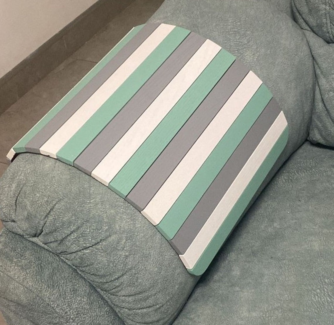 Arm Chair Tray Table Graywhitegreen ,flexible Armrest Organizer, Coffee ...